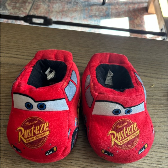 Disney | Shoes | Disney Pixar Cars Red Plush Slippers | Poshmark
